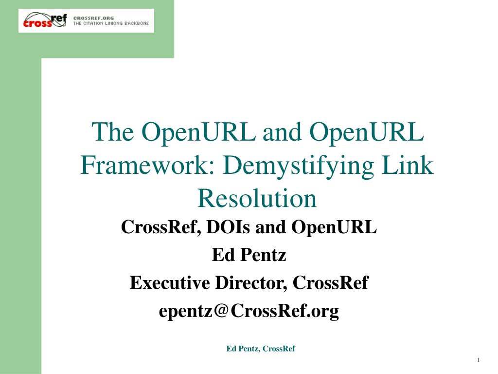 PPT - The OpenURL and OpenURL Framework: Demystifying Link Resolution ...