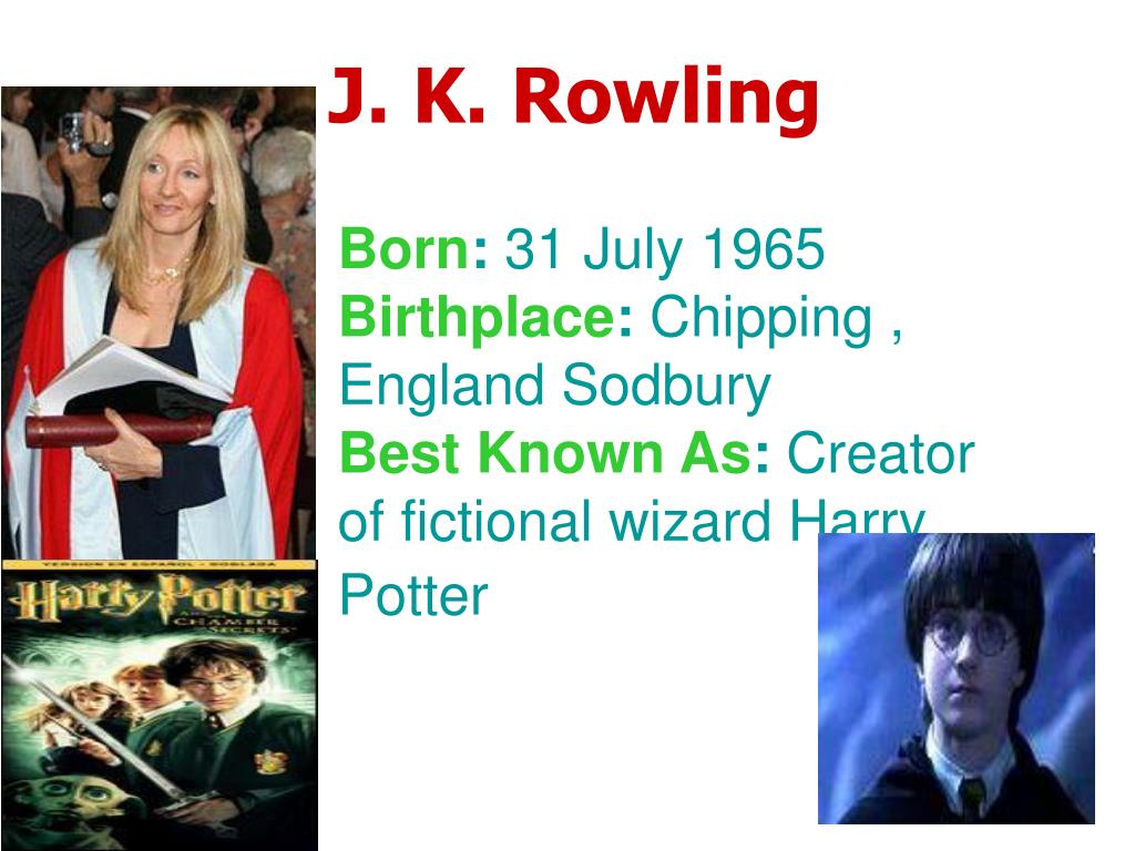 PPT - J. K. Rowling PowerPoint Presentation, free download - ID:6042738