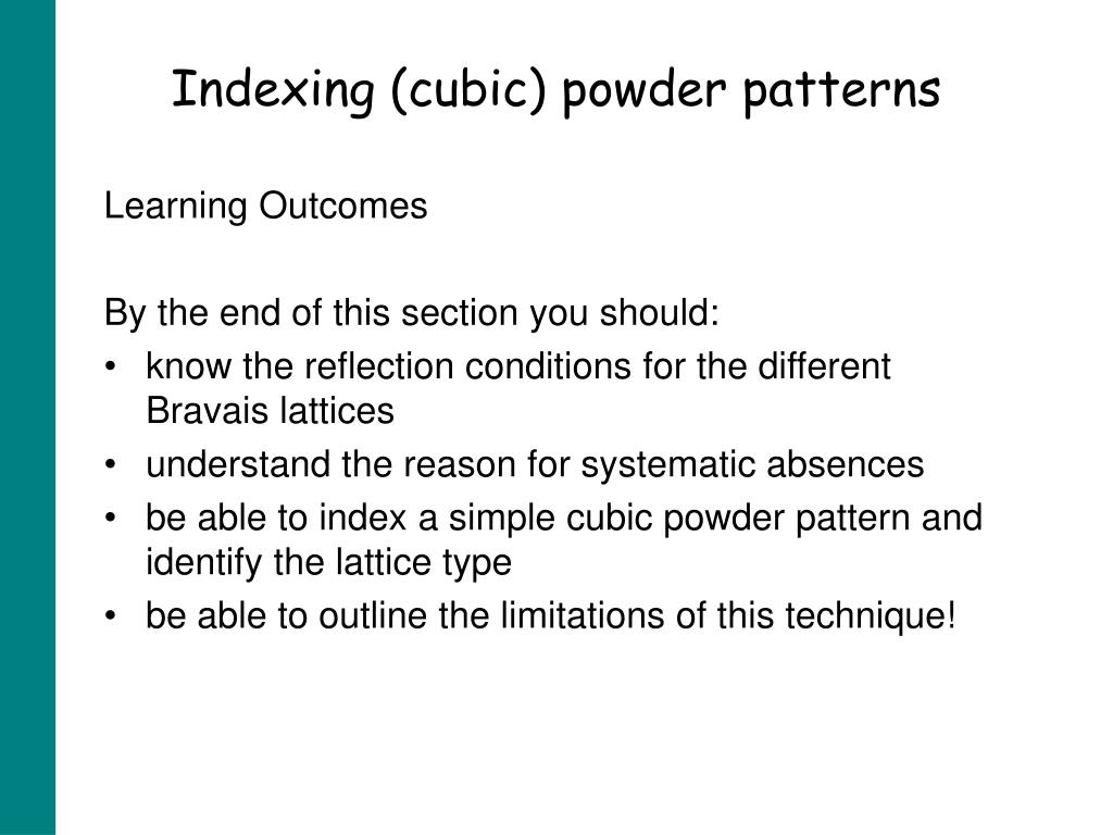 PPT - Indexing (cubic) powder patterns PowerPoint Presentation, free ...