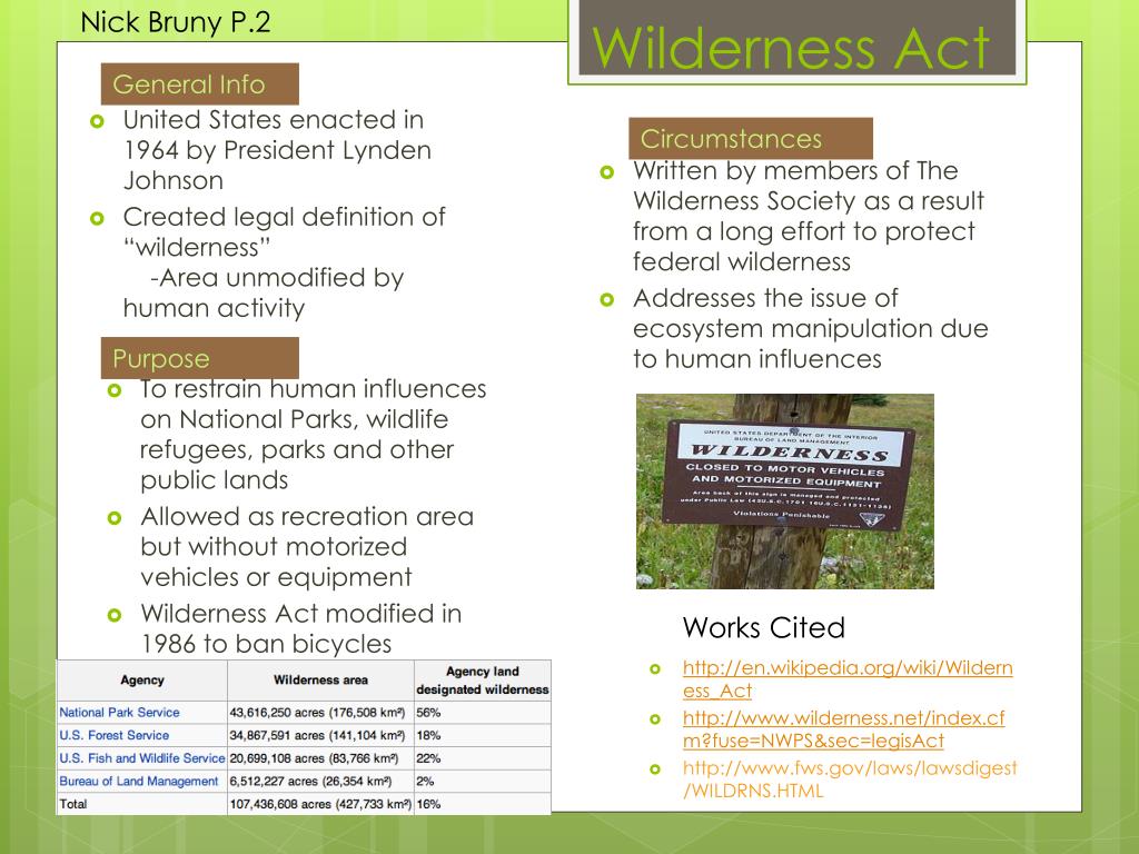 PPT - The Wilderness Act of 1964: Preserving America's Unmodified ...