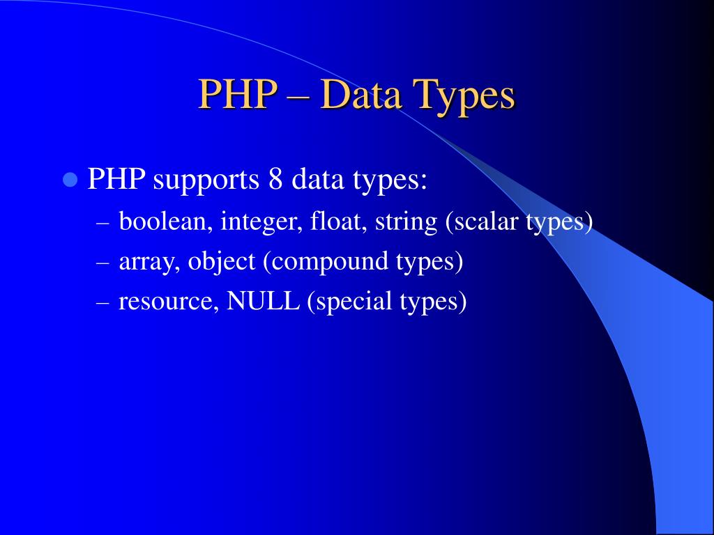 PPT - PHP – Data Types PowerPoint Presentation, free download - ID:6049384