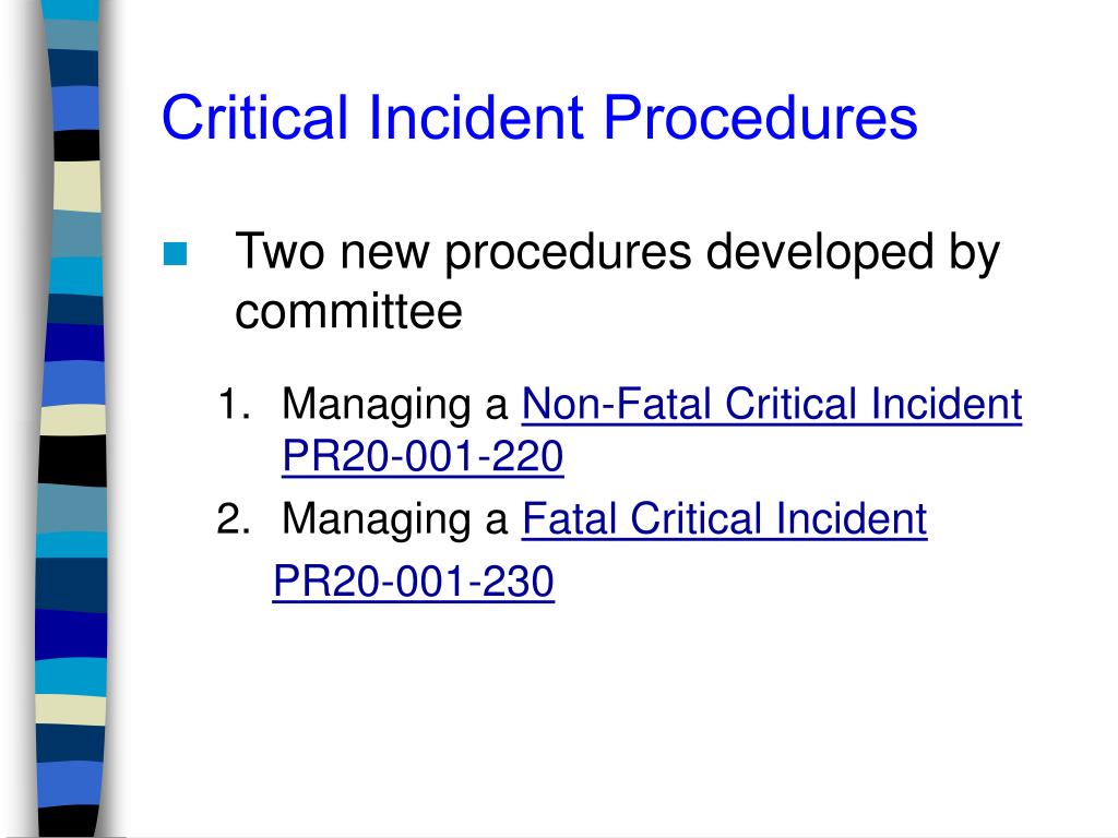 PPT - Critical Incident Procedures PowerPoint Presentation, free ...