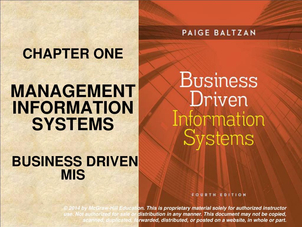 PPT - CHAPTER ONE MANAGEMENT INFORMATION SYSTEMS BUSINESS DRIVEN MIS PowerPoint Presentation ...