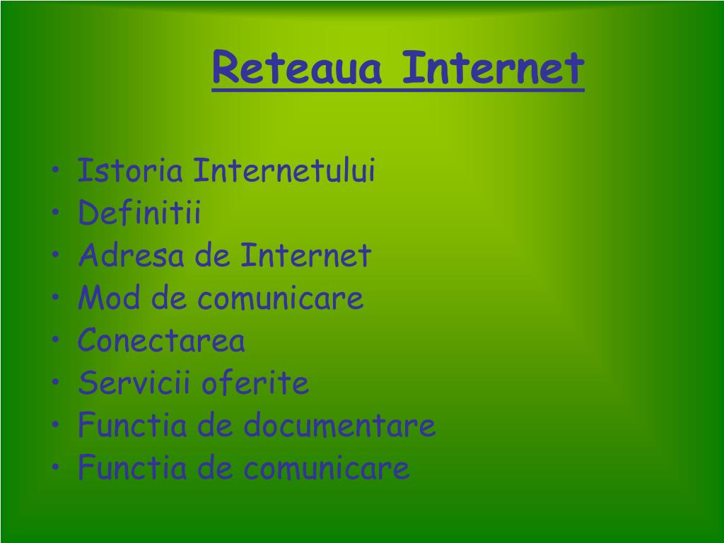 PPT - Reteaua Internet PowerPoint Presentation, free download - ID:6056335