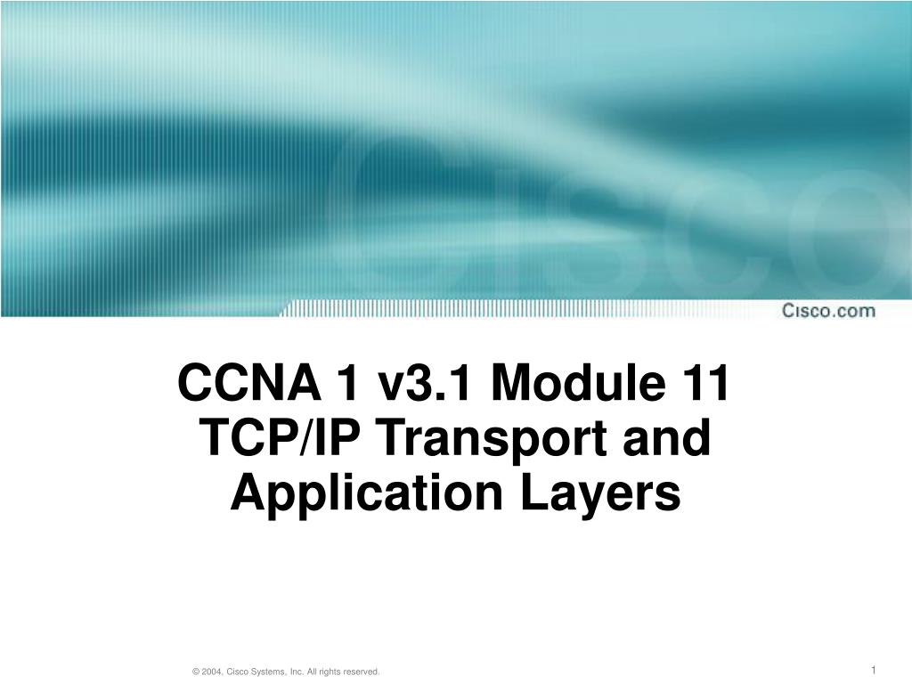 PPT - CCNA 1 v3.1 Module 11 TCP/IP Transport and Application Layers PowerPoint Presentation - ID ...