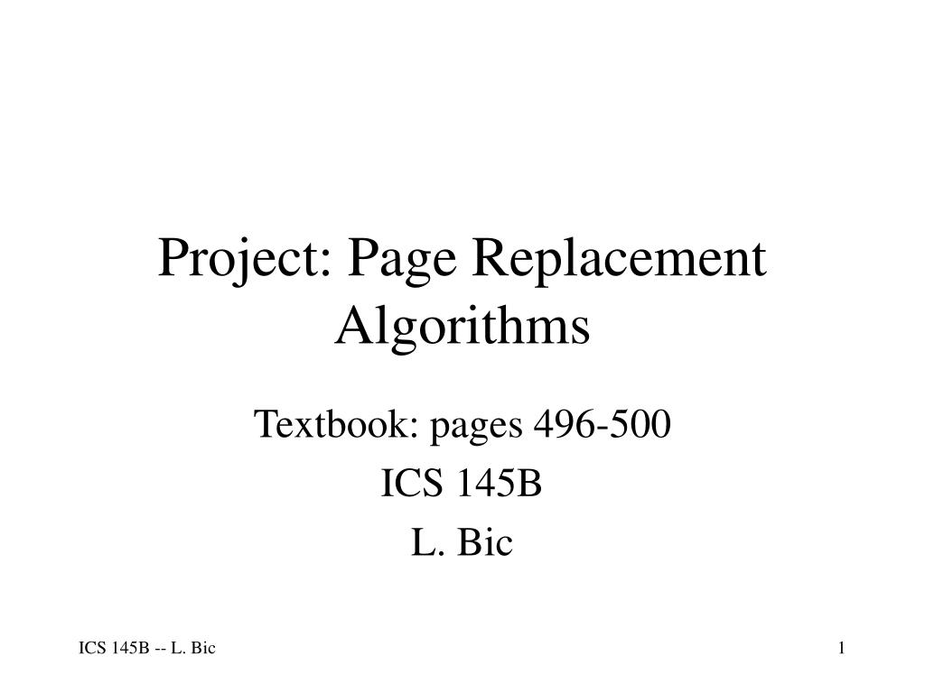 PPT - Project: Page Replacement Algorithms PowerPoint Presentation ...