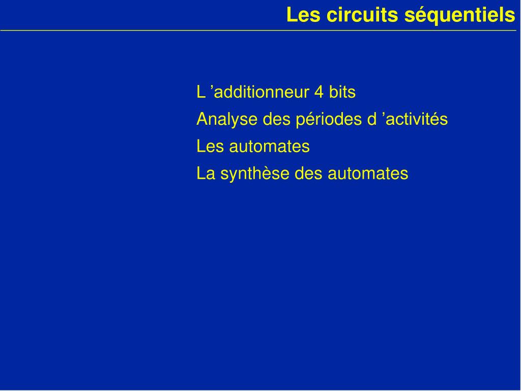 PPT - Les circuits séquentiels PowerPoint Presentation, free download ...