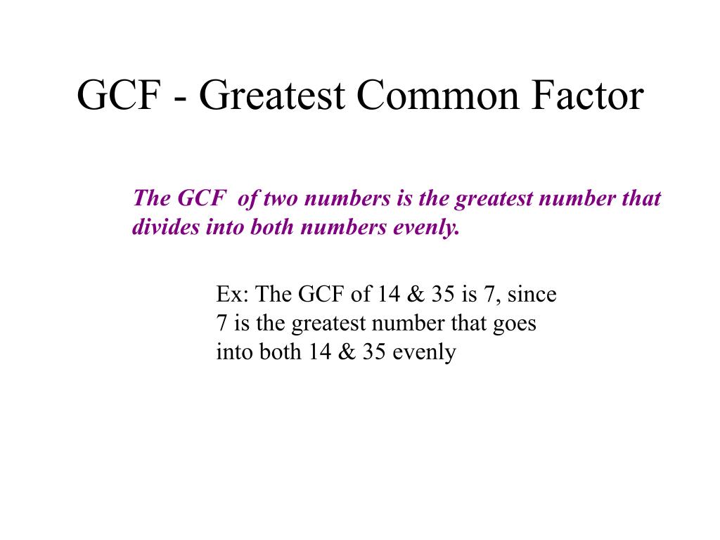 PPT - GCF - Greatest Common Factor PowerPoint Presentation, free ...