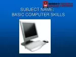 PPT - BASIC COMPUTER SKILLS PowerPoint Presentation, free download - ID ...