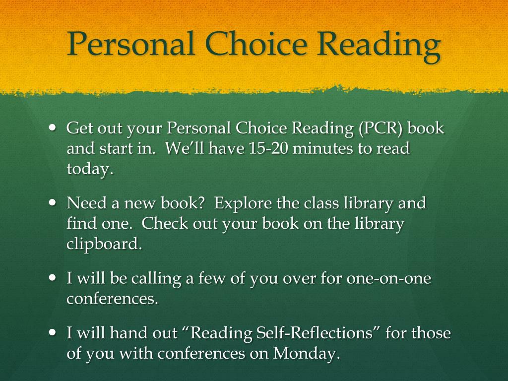 PPT - Personal Choice Reading PowerPoint Presentation, free download ...