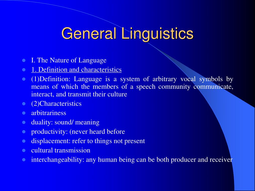 PPT - General Linguistics PowerPoint Presentation, free download - ID ...