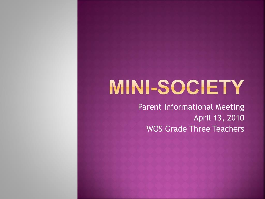 PPT - Mini-Society PowerPoint Presentation, free download - ID:6080240