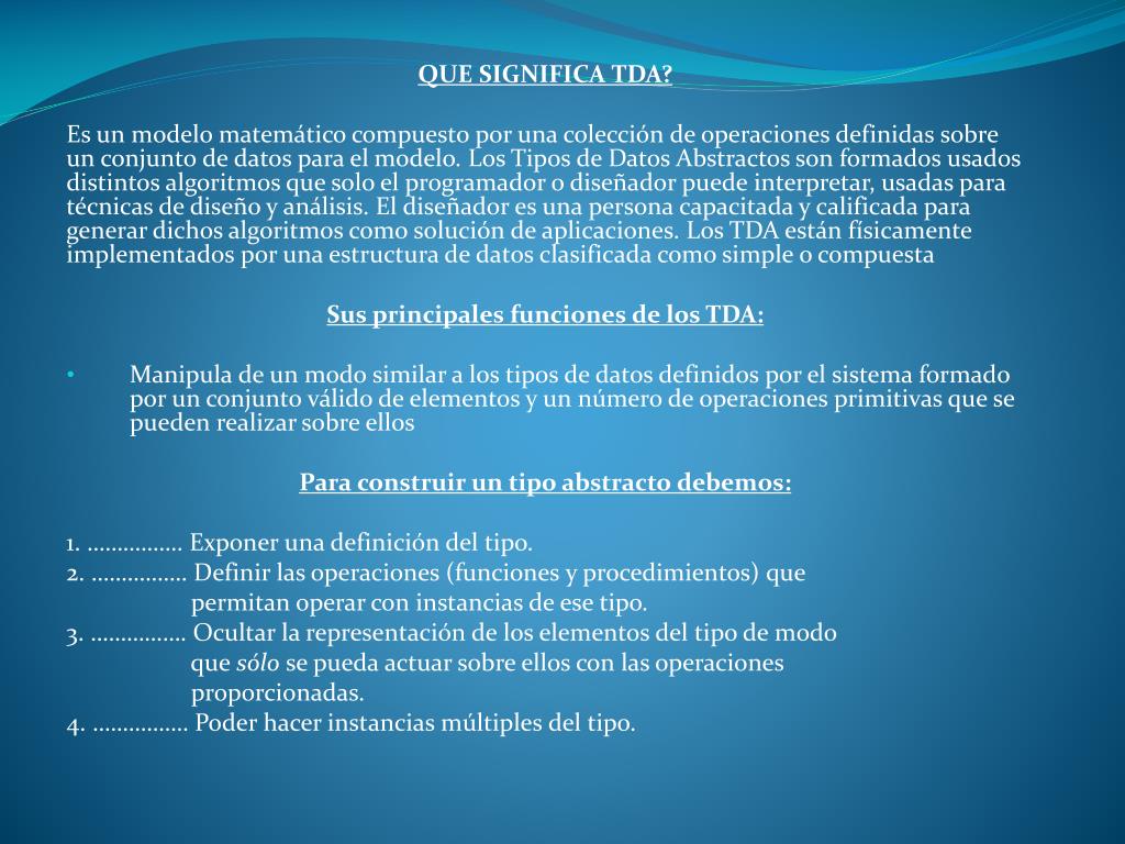 PPT - QUE SIGNIFICA TDA? PowerPoint Presentation, free download - ID ...