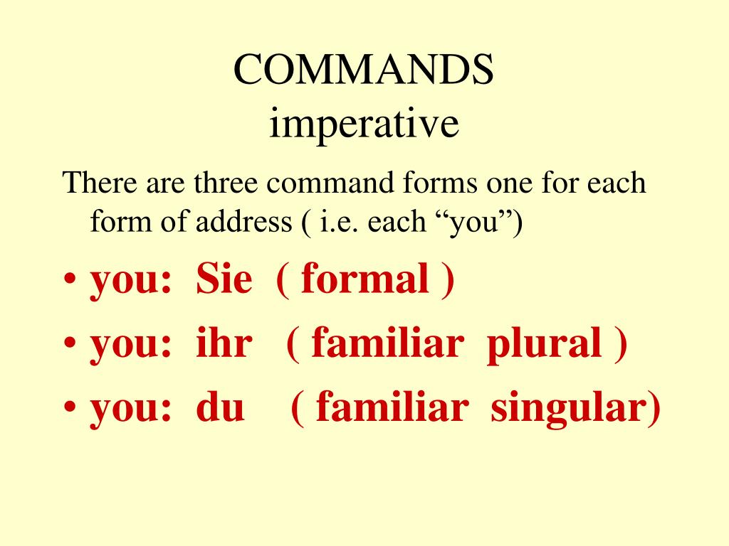 PPT - COMMANDS imperative PowerPoint Presentation, free download - ID ...