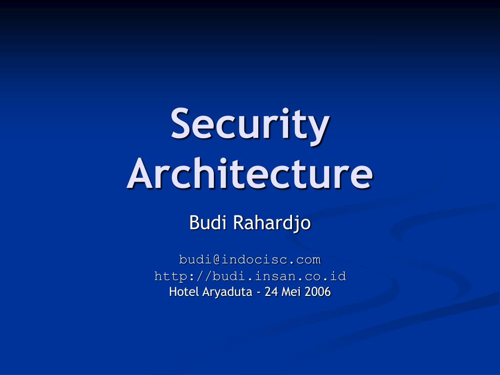 PPT - Security Architecture PowerPoint Presentation, free download - ID ...