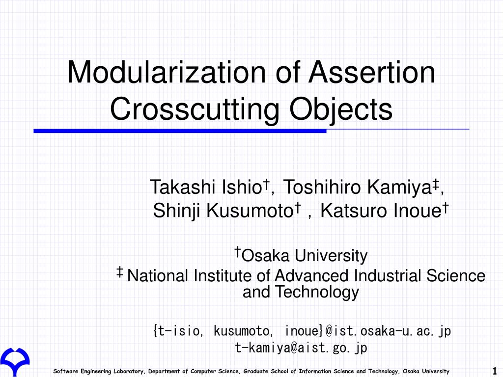 PPT - Modularization of Assertion Crosscutting Objects PowerPoint ...