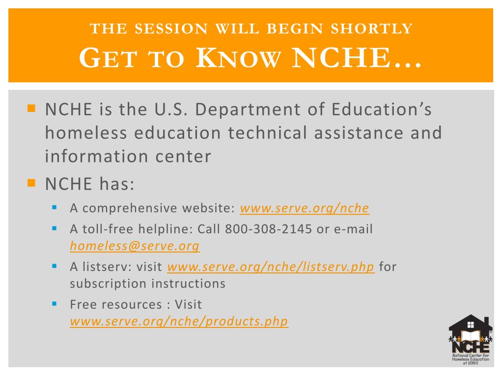 PPT - the session will begin shortly Get to Know NCHE… PowerPoint ...