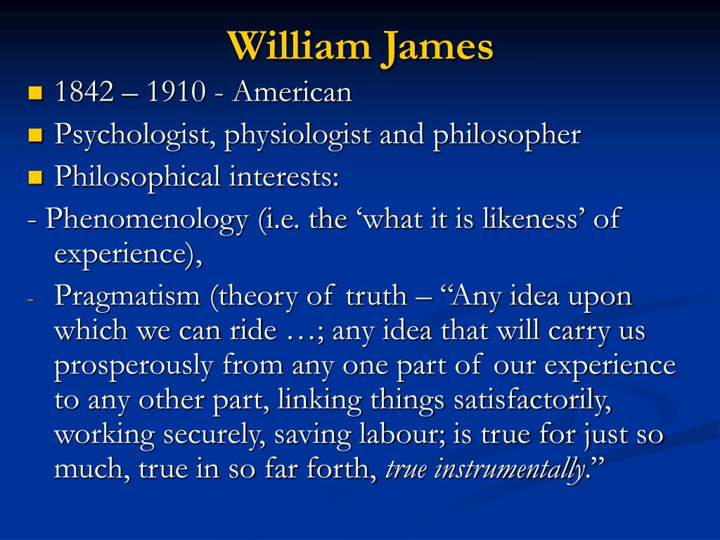 PPT - William James PowerPoint Presentation, free download - ID:6093330