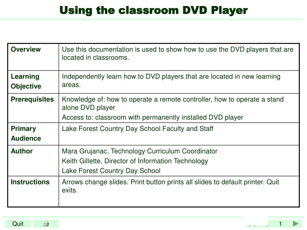 PPT - How to Use the Classroom DVD Player with Epson Projector ...