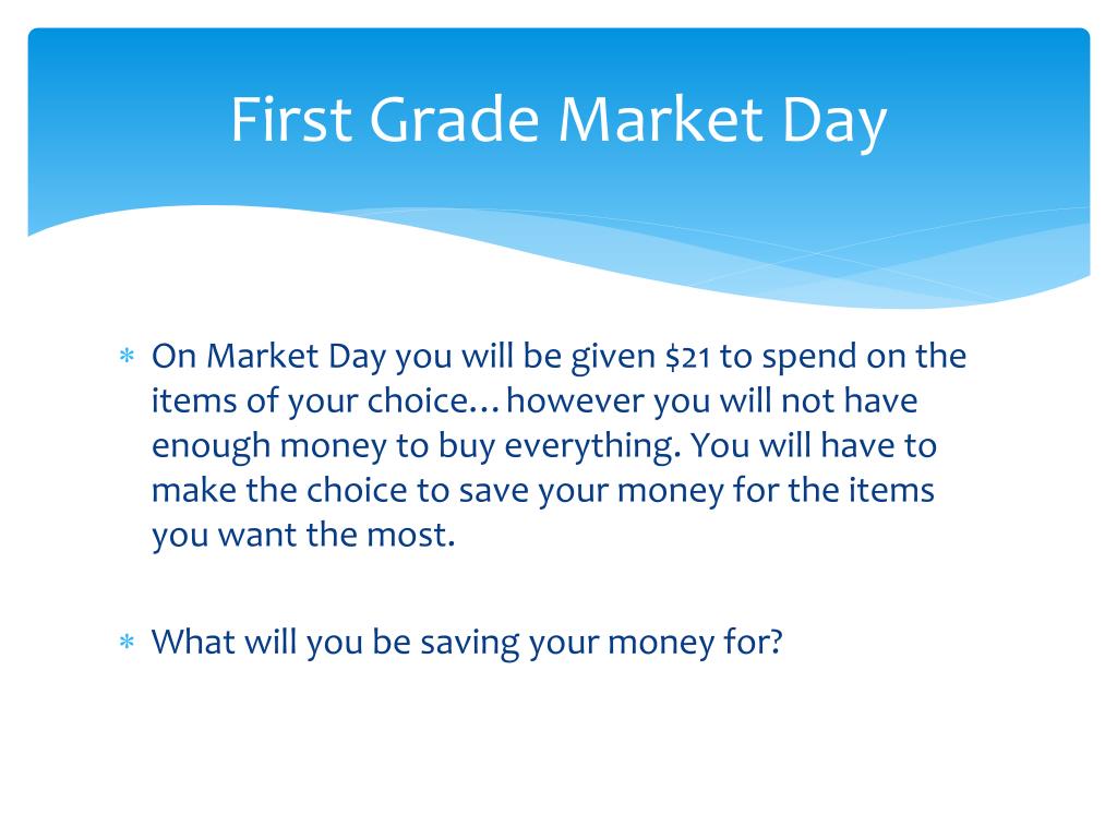 PPT - First Grade Market Day: Choose Your Favorite Items! PowerPoint ...
