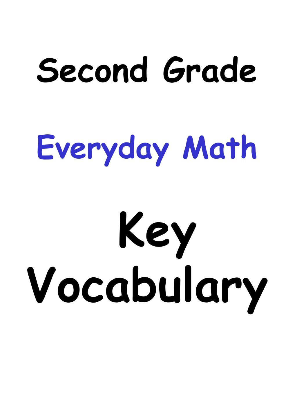 PPT - Second Grade Everyday Math Key Vocabulary PowerPoint Presentation ...