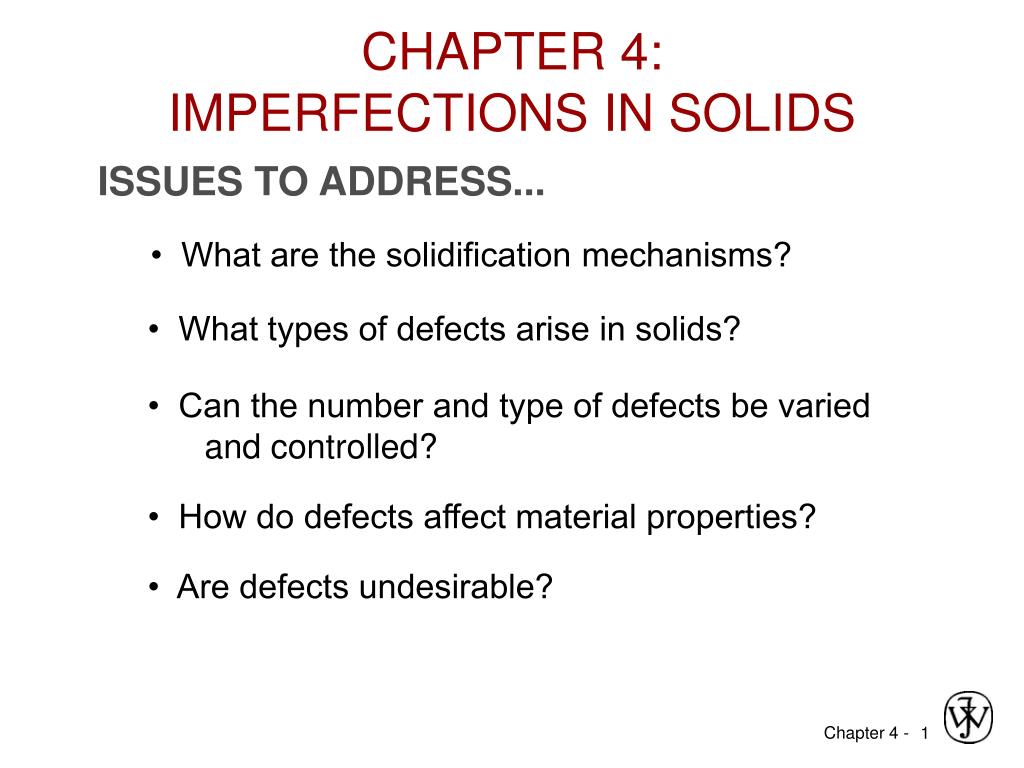 PPT - CHAPTER 4: IMPERFECTIONS IN SOLIDS PowerPoint Presentation, free ...