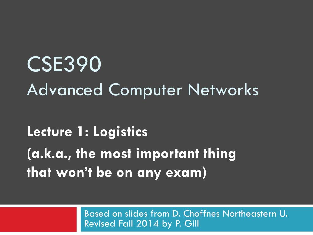 PPT - CSE390 Advanced Computer Networks PowerPoint Presentation, free ...