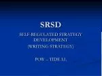 PPT - Self-regulated strategy development (SRSD) instruction PowerPoint ...