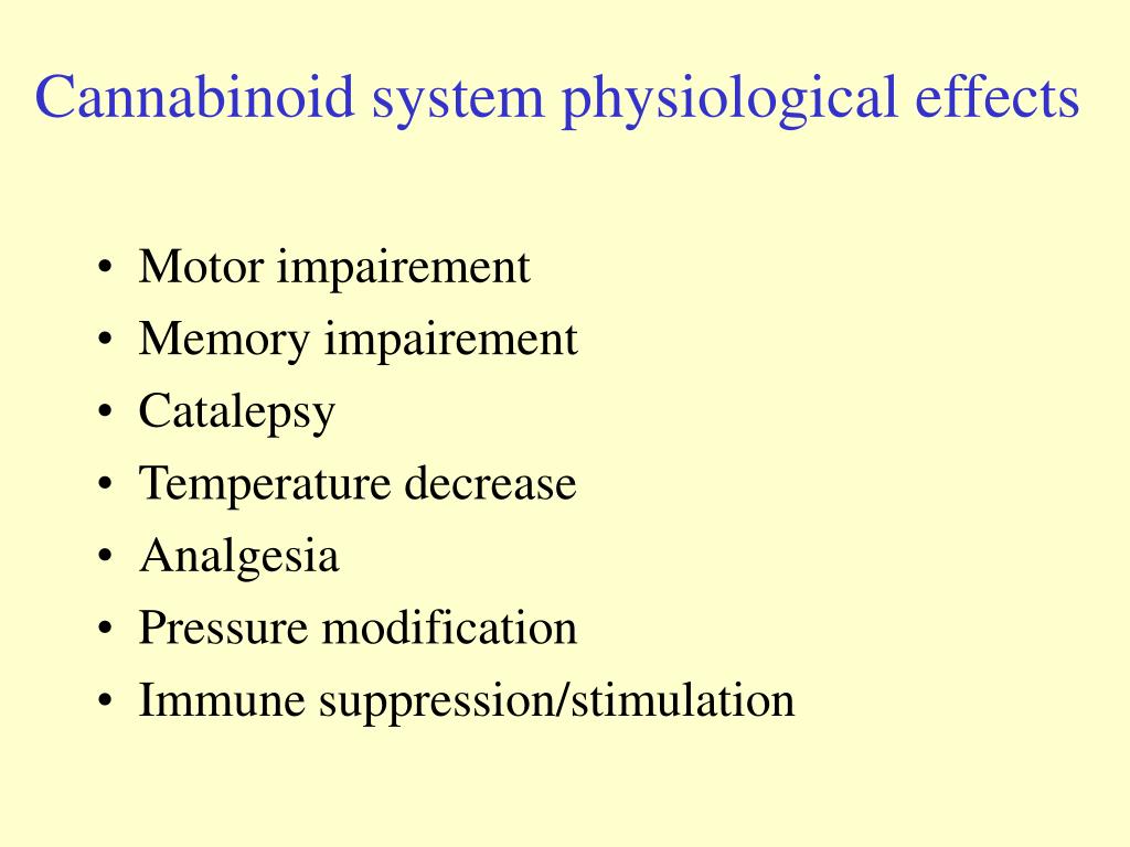 PPT - Cannabinoid system physiological effects PowerPoint Presentation ...