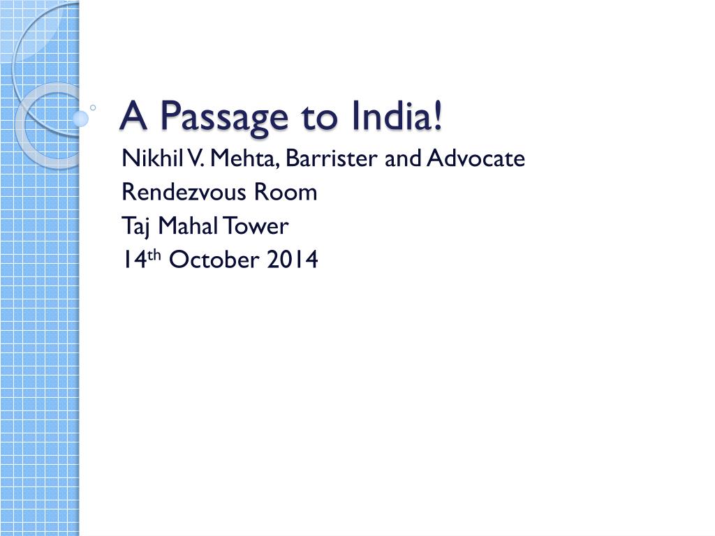 PPT - A Passage to India! PowerPoint Presentation, free download - ID ...