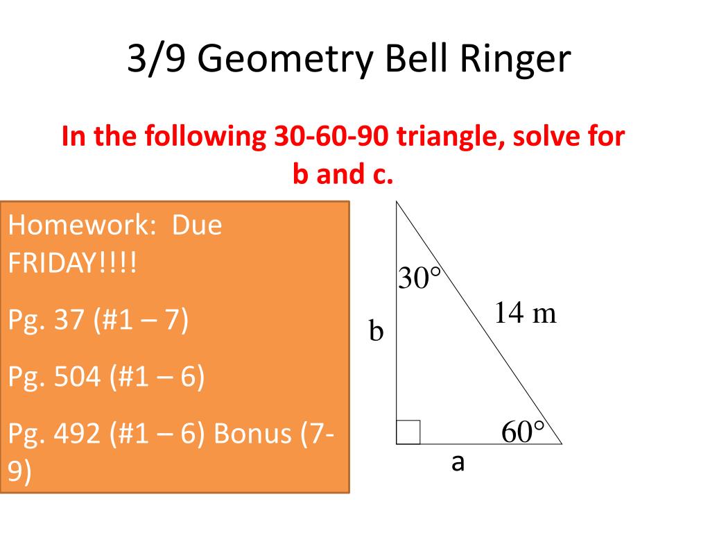 PPT - 3/9 Geometry Bell Ringer PowerPoint Presentation, free download ...