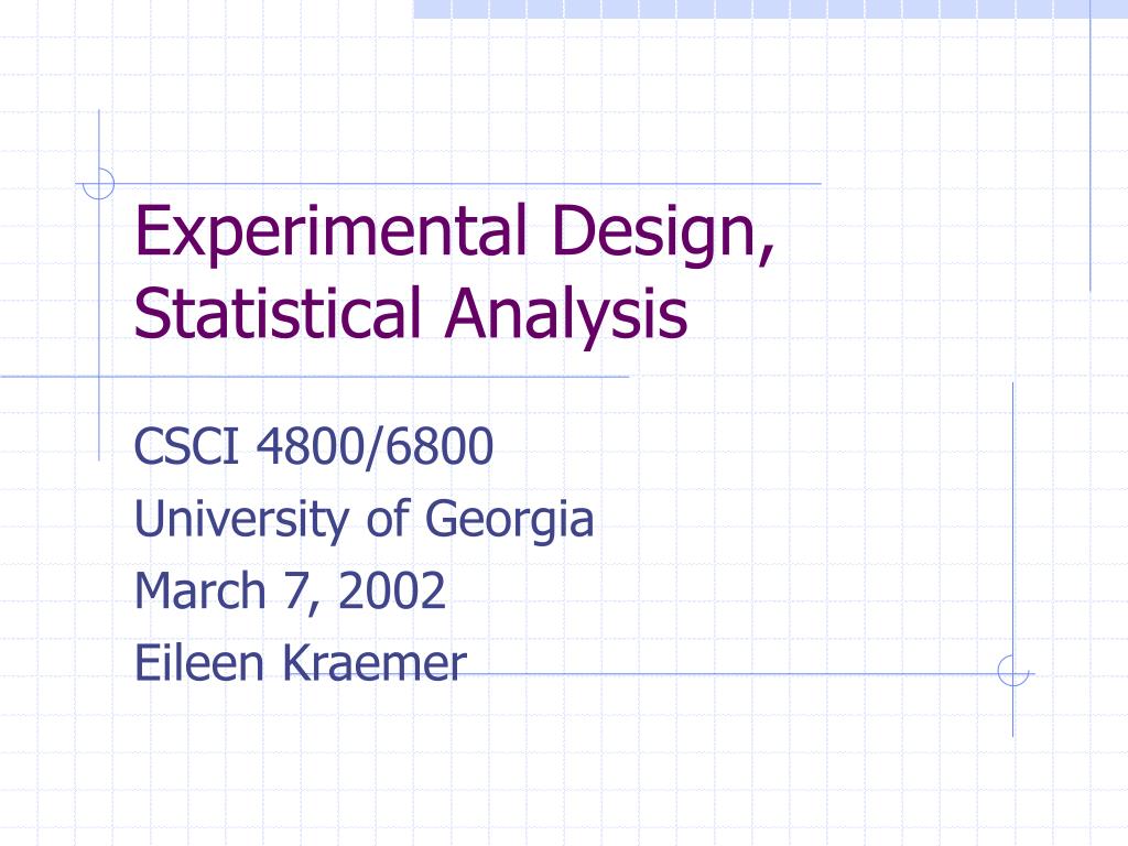 PPT - Experimental Design, Statistical Analysis PowerPoint Presentation ...