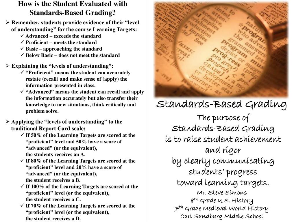 PPT - Understanding Standards-Based Grading: Evaluation for Student ...