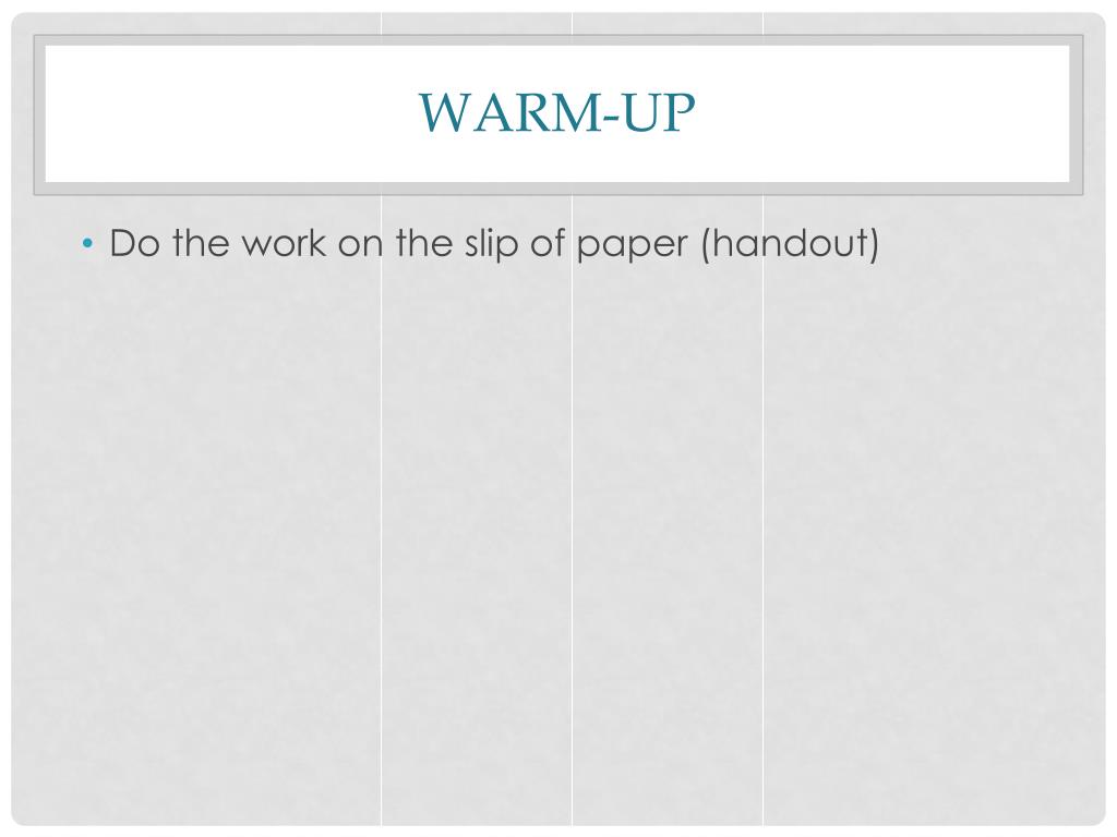 PPT - Warm-up PowerPoint Presentation, free download - ID:6133720