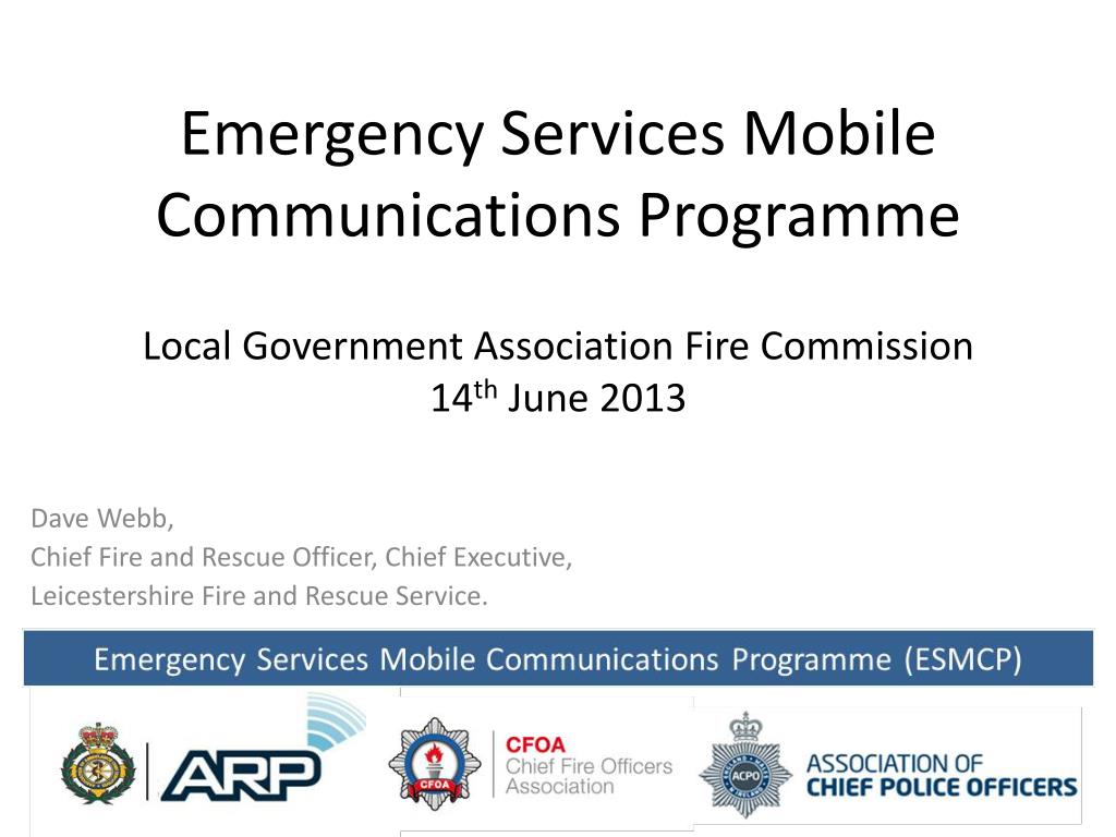 PPT - Emergency Services Mobile Communications Programme PowerPoint ...