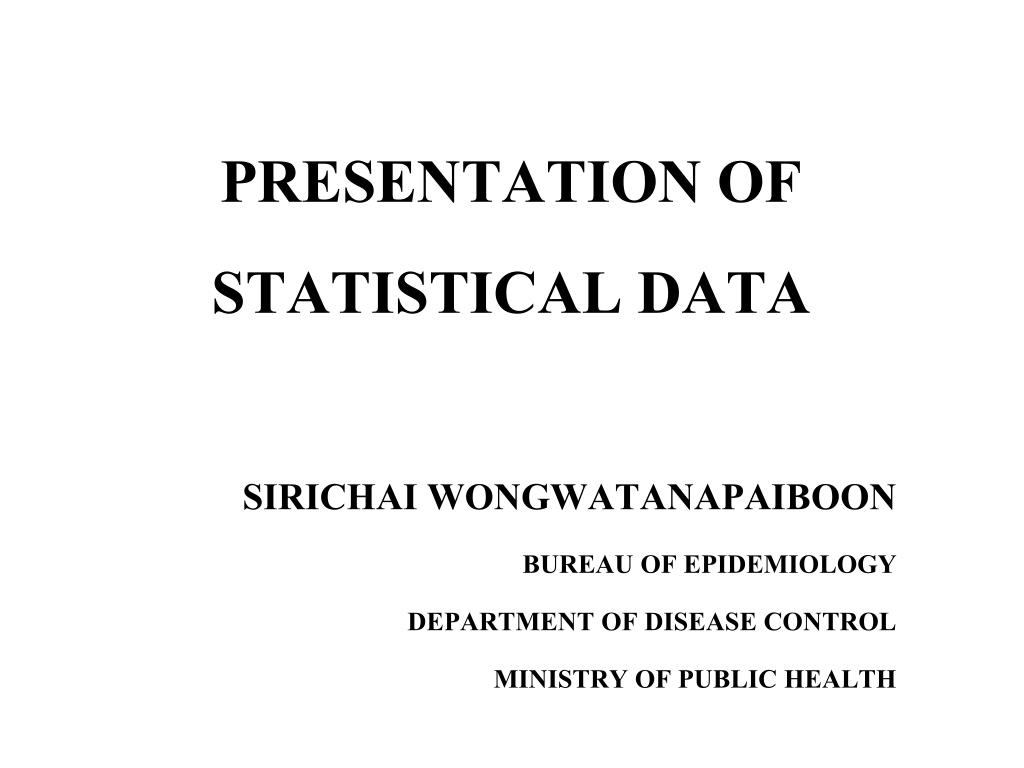 PPT - PRESENTATION OF STATISTICAL DATA PowerPoint Presentation, free ...