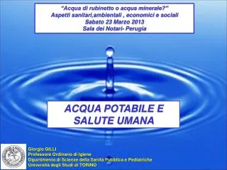 PPT - Giorgio GILLI Professore Ordinario di Igiene PowerPoint ...
