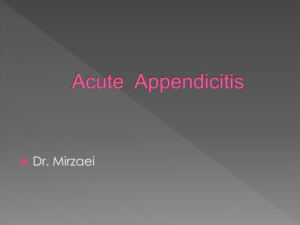 PPT - Acute Appendicitis PowerPoint Presentation, free download - ID ...