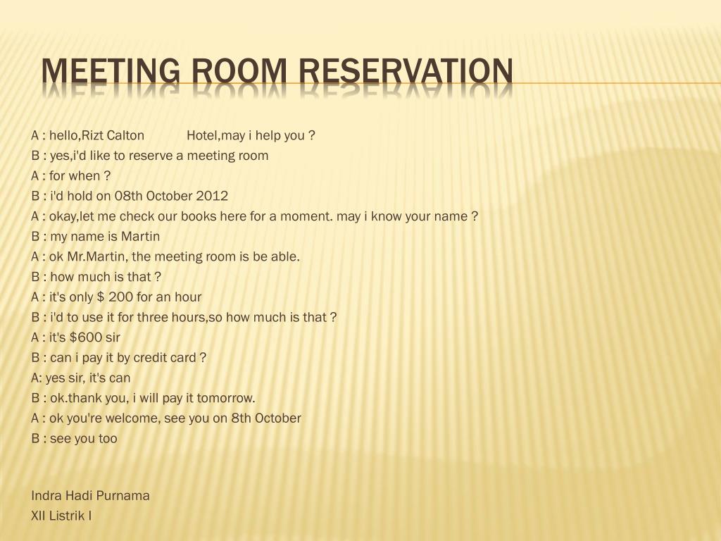 PPT - MEETING ROOM RESERVATION PowerPoint Presentation, free download ...