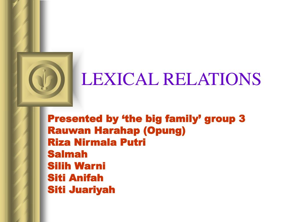 PPT - LEXICAL RELATIONS PowerPoint Presentation, free download - ID:6150764