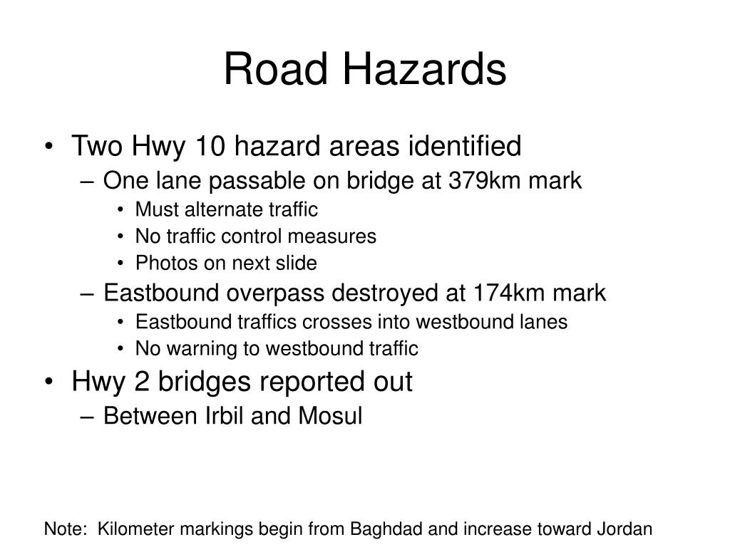 PPT - Road Hazards PowerPoint Presentation, free download - ID:6151608