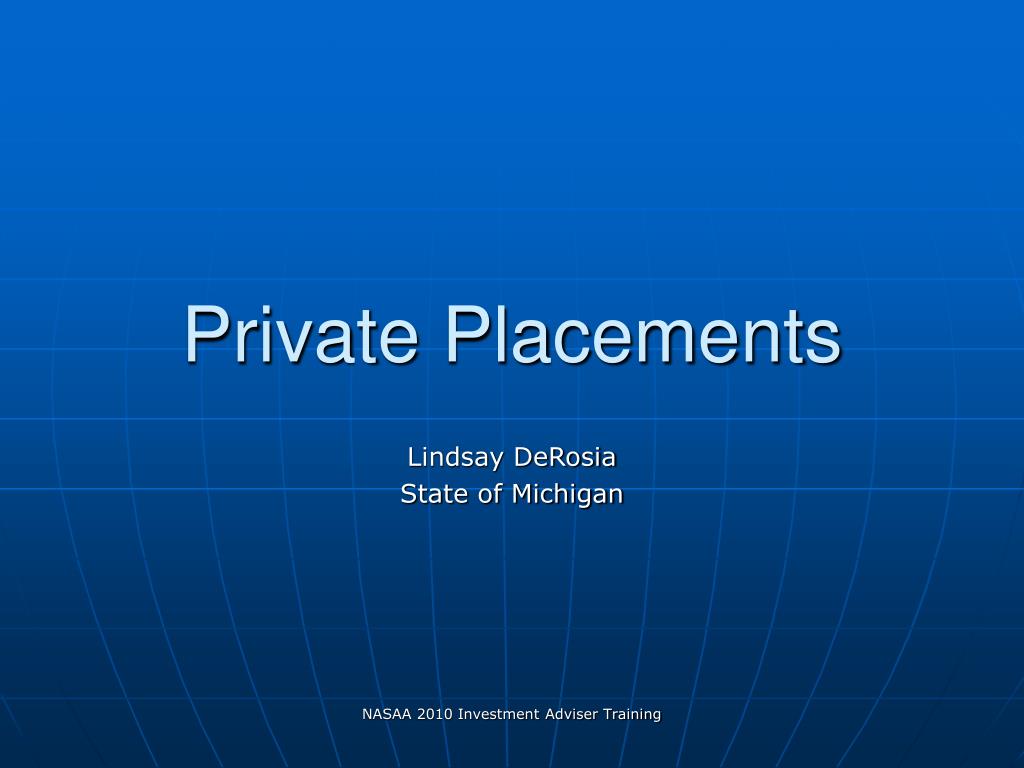 PPT - Private Placements PowerPoint Presentation, free download - ID ...