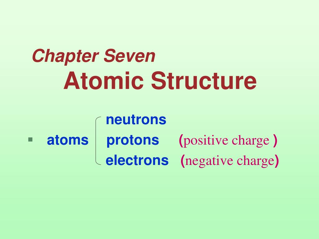 PPT - Chapter Seven Atomic Structure PowerPoint Presentation, free ...