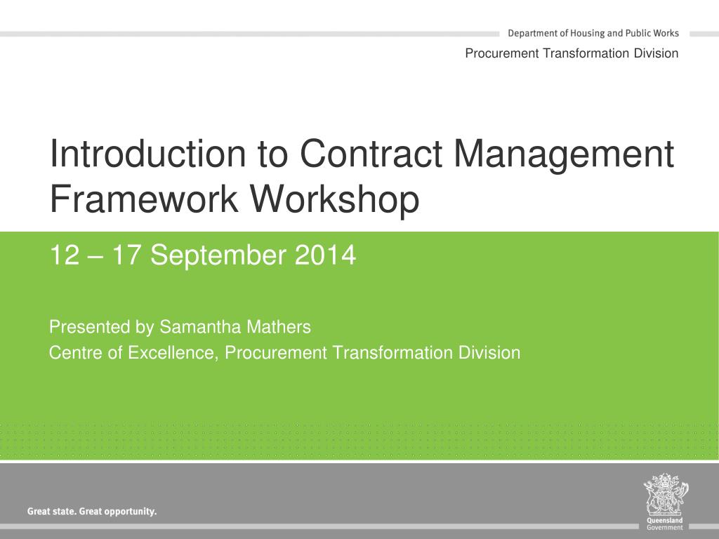 PPT - Introduction to Contract Management Framework Workshop PowerPoint Presentation - ID:6156122