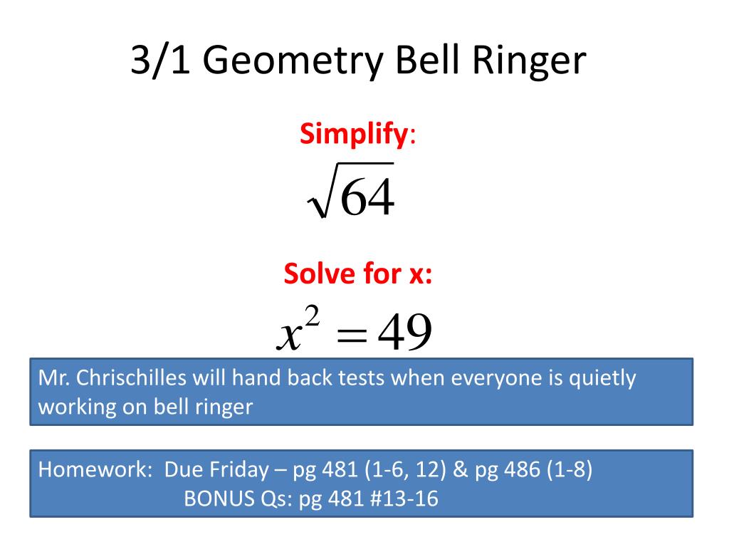 PPT - 3/1 Geometry Bell Ringer PowerPoint Presentation, free download ...