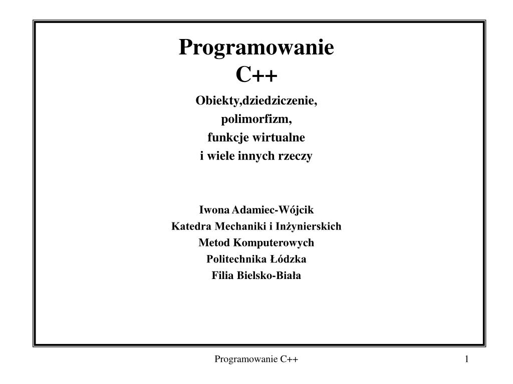 PPT - Programowanie C++ PowerPoint Presentation, free download - ID:6169060