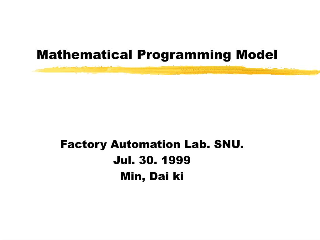 PPT - Mathematical Programming Model PowerPoint Presentation, free ...