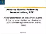 PPT - Adverse Events Following Immunization, AEFI PowerPoint ...