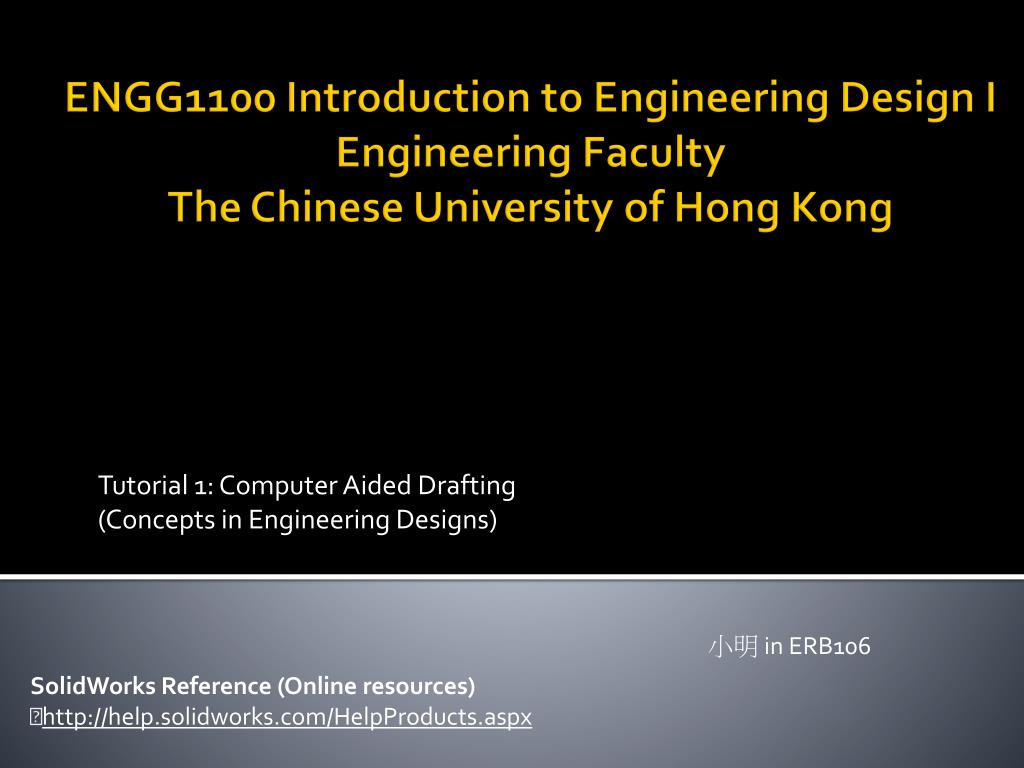 PPT - Tutorial 1: Computer Aided Drafting (Concepts in Engineering Designs) PowerPoint ...