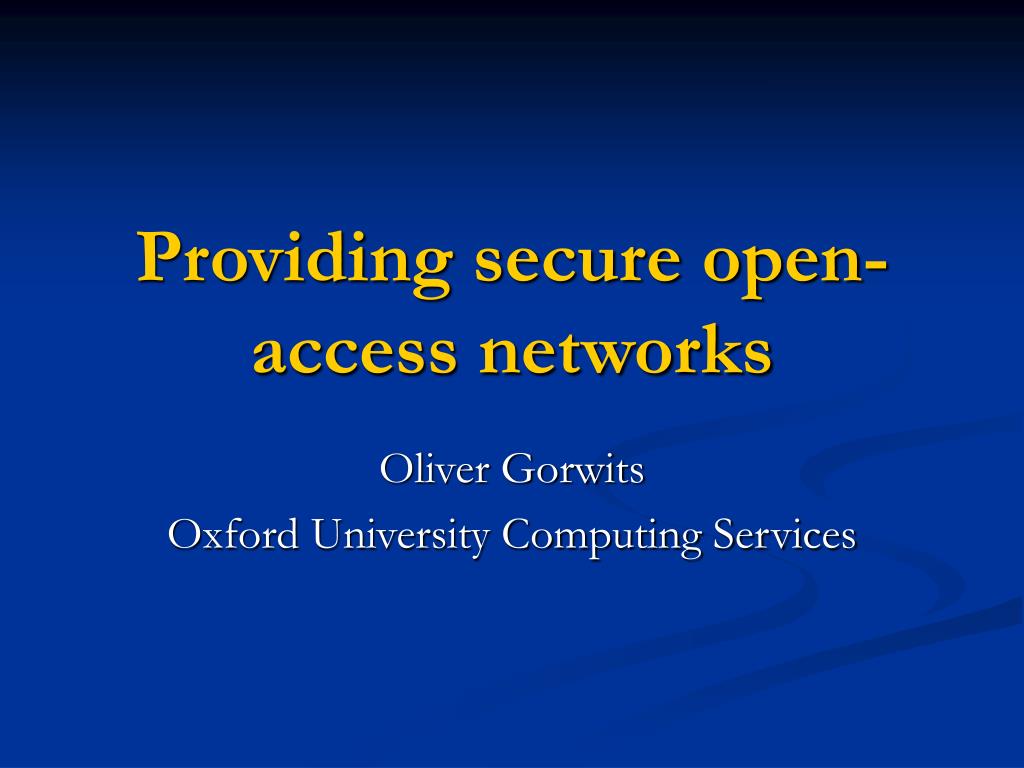 PPT - Designing Secure Open-Access Networks Workshop: Implementing Best ...